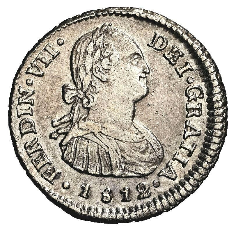 CHILE Santiago Bust 1 Real Ferdinand VII 1812/1 FJ NGC AU Details Val ...