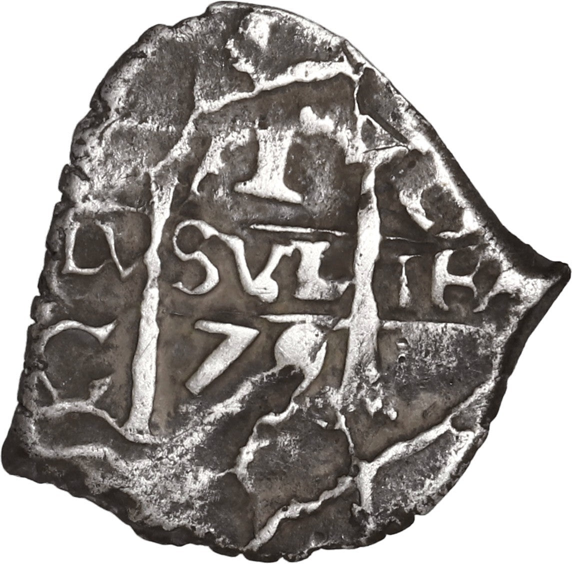 BOLIVIA, Potosí, cob 1 real, 1679 C, struck on a ½R flan (unique error ...